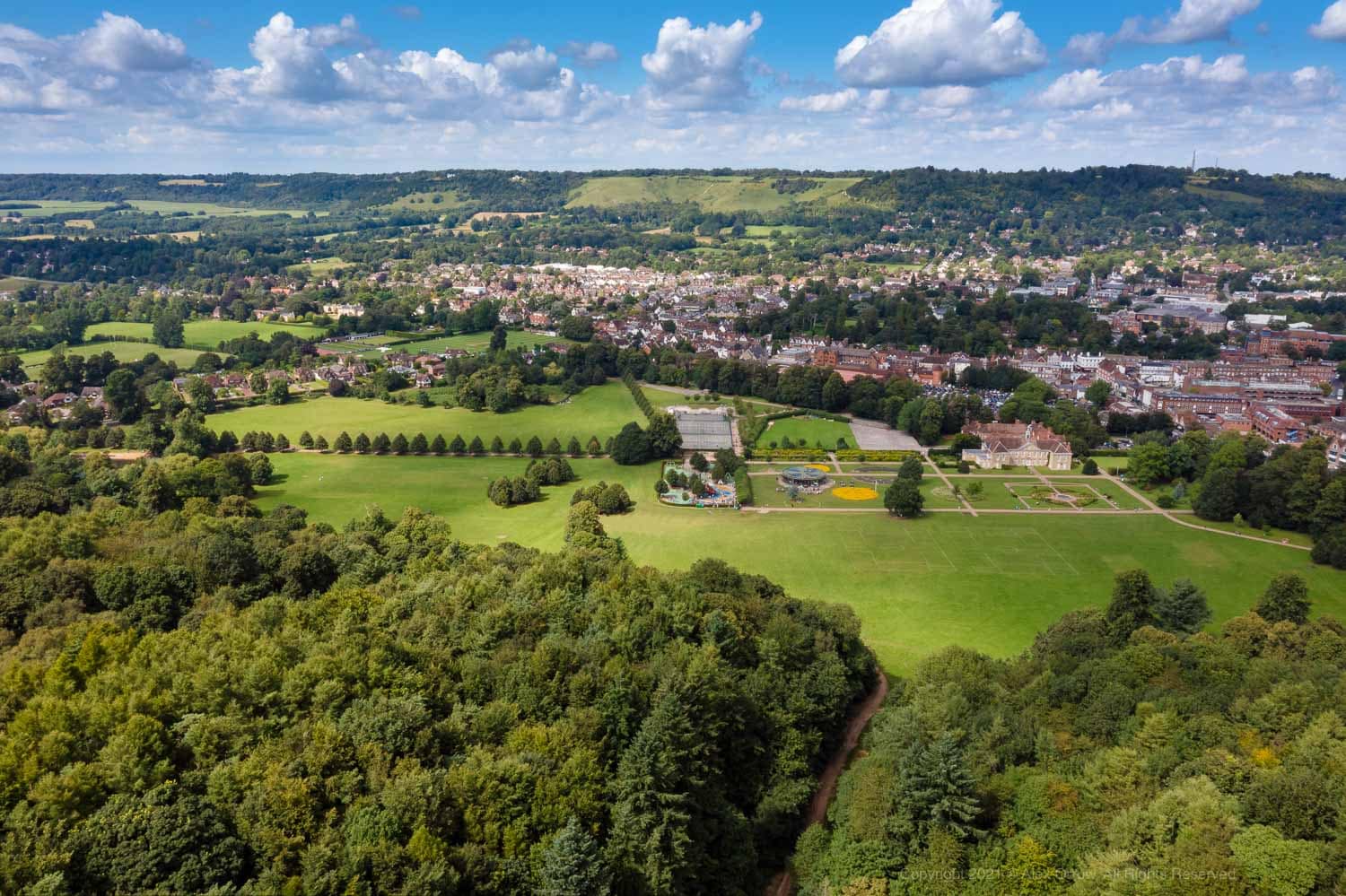 Reigate Priory Park Drone view - London Surrey Corporate and Interiors ...