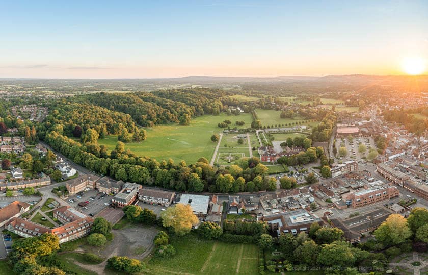 Reigate Town Centre Aerial Drone Images - London Surrey Corporate and ...