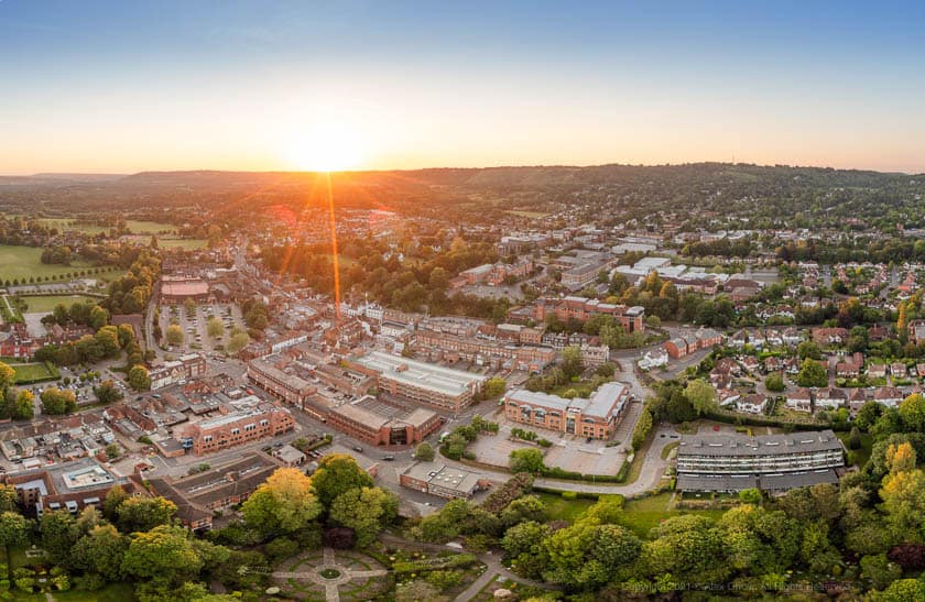 Reigate Town Centre Aerial Drone Images - London Surrey Corporate and ...