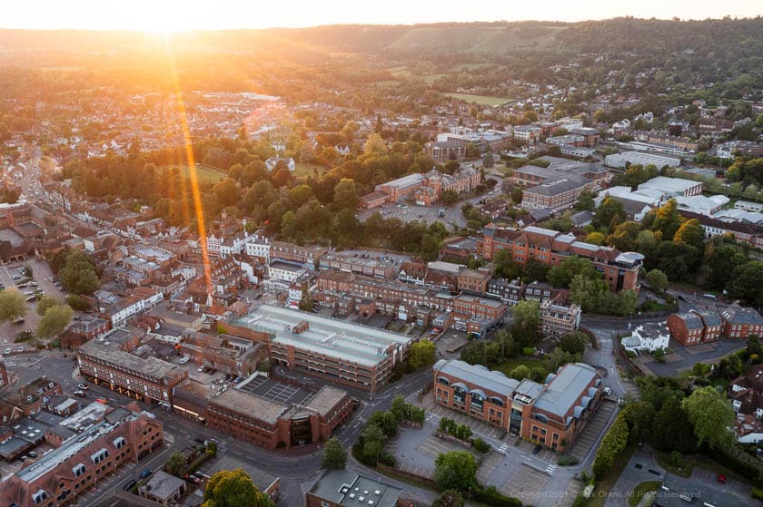 Reigate Town Centre Aerial Drone Images - London Surrey Corporate and ...