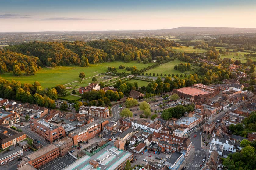 Reigate Town Centre Aerial Drone Images - London Surrey Corporate and ...